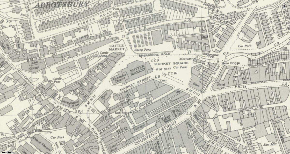 Post-war OS maps released showing Newton Abbot in detail in 1956 ...